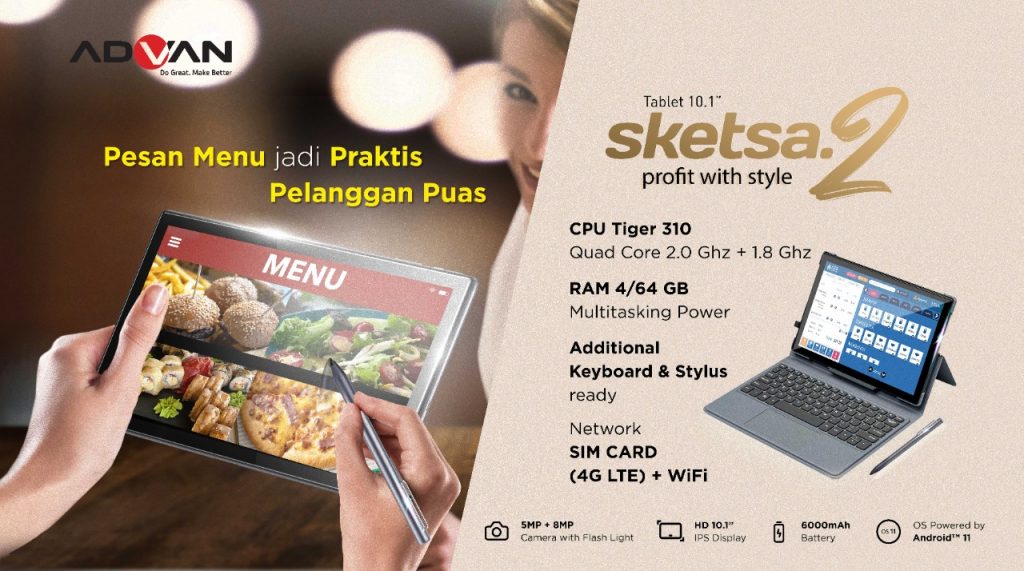 ADVAN SKETSA 2, Tablet dengan Keyboard Case dan Stylus - GadgetSquad.ID
